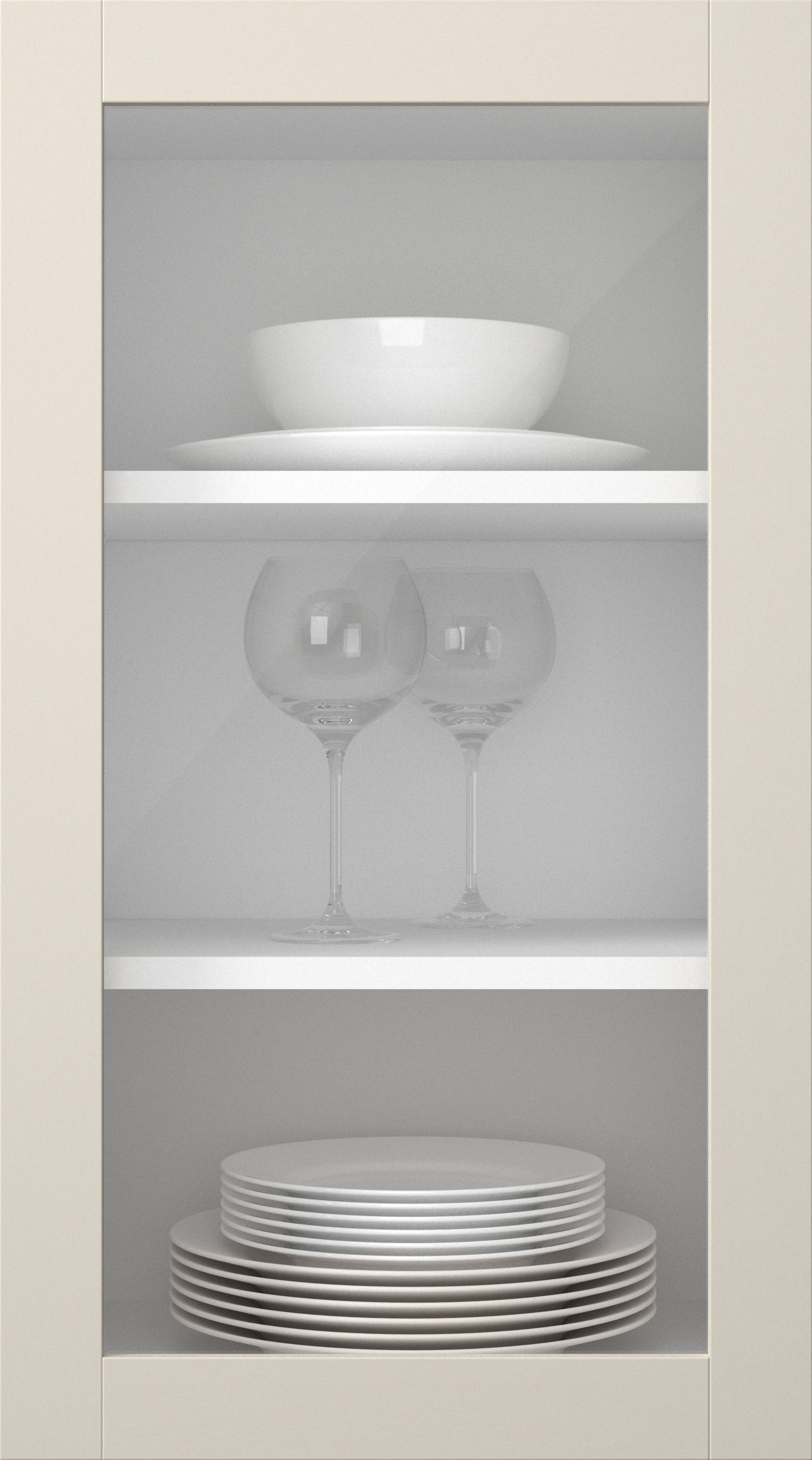 Birch door, Frame, PP60LA, Vanilla Cream (clear glass) | Puustelli